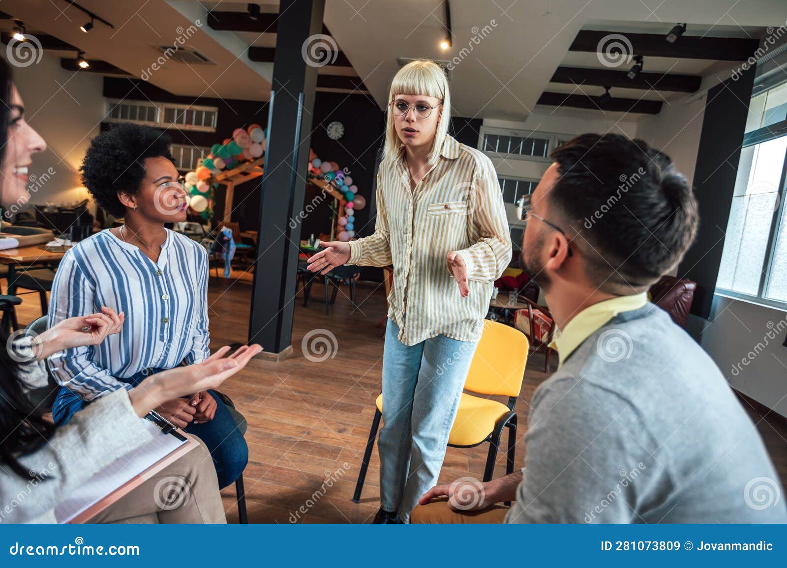 Support Group Patients on Therapy Session. Stock Image - Image of ...
