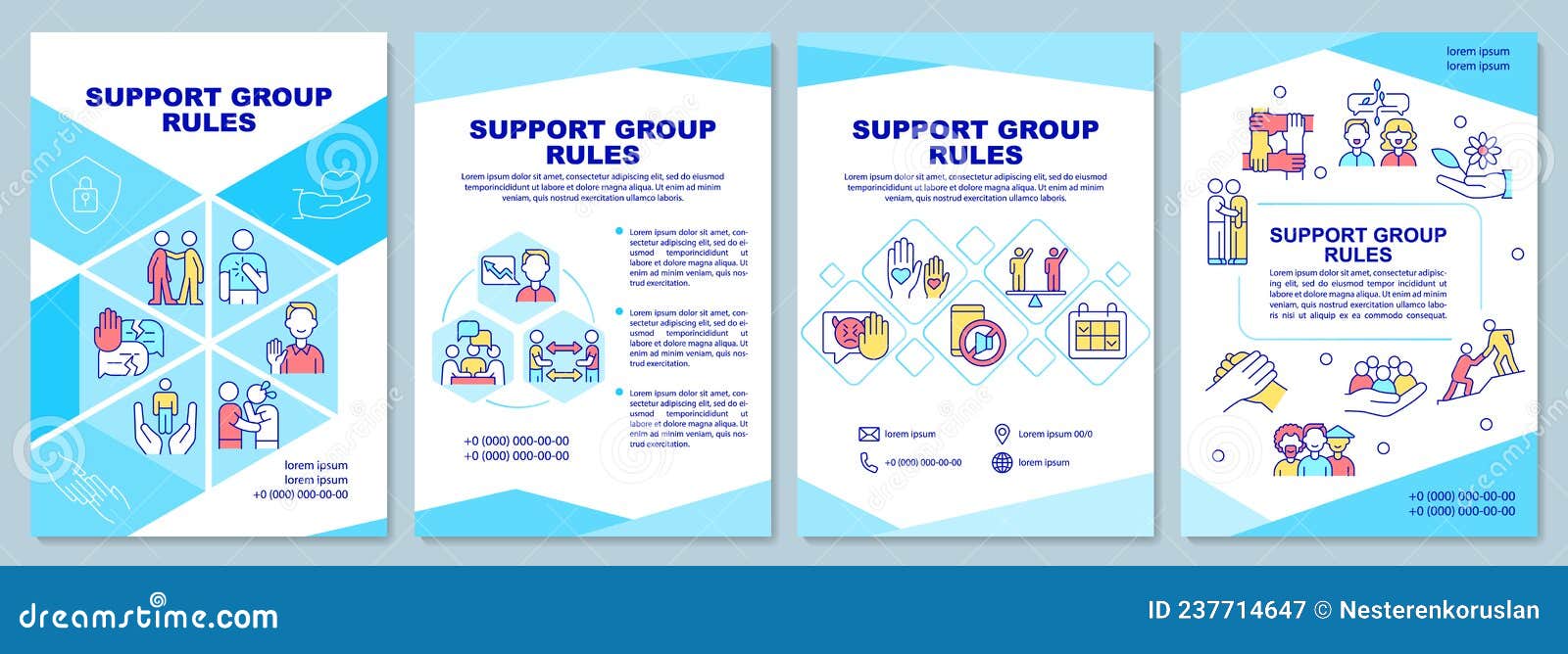Support Group Rules Brochure Template Stock Vector - Illustration of ...