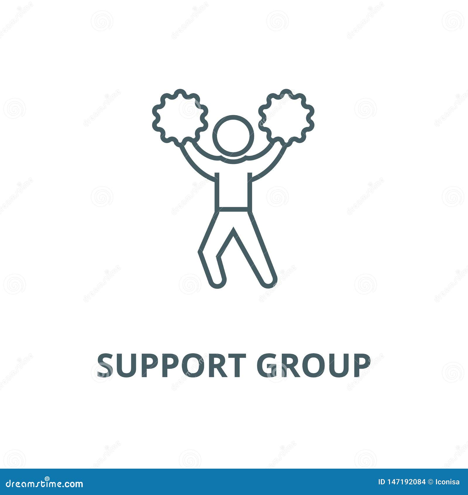 Support Group Vector Line Icon, Linear Concept, Outline Sign, Symbol ...