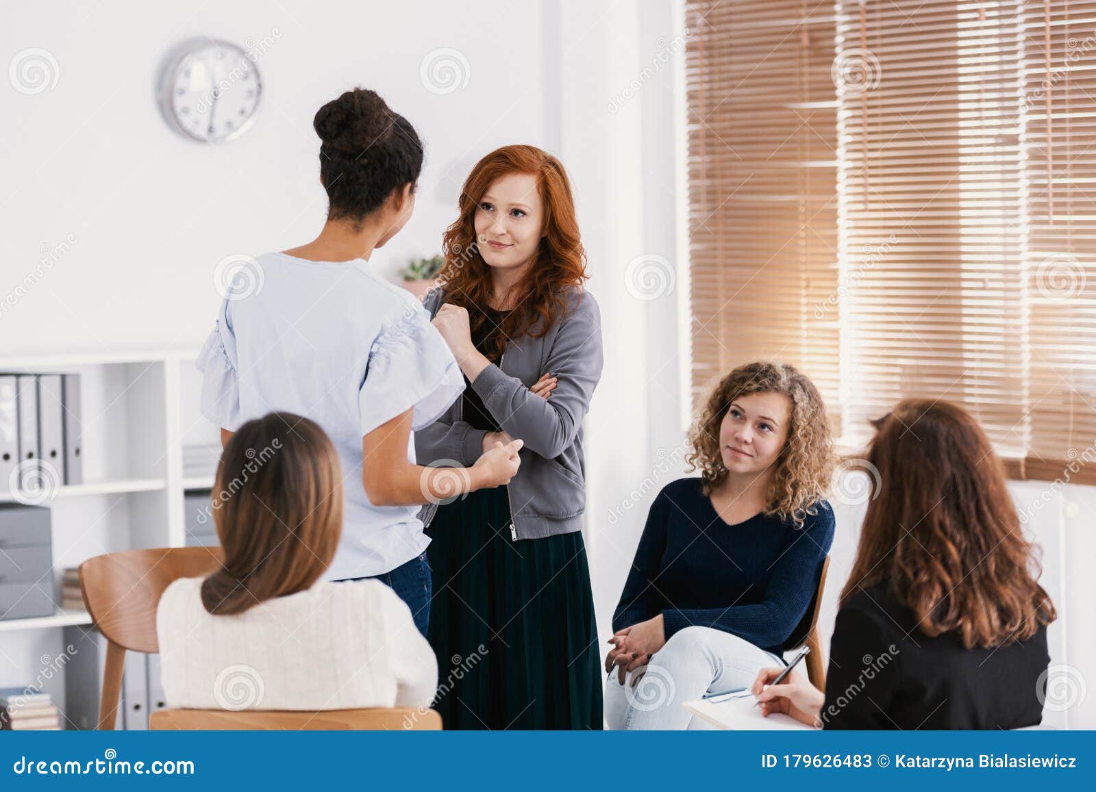 Support group for woman stock image. Image of patient - 179626483