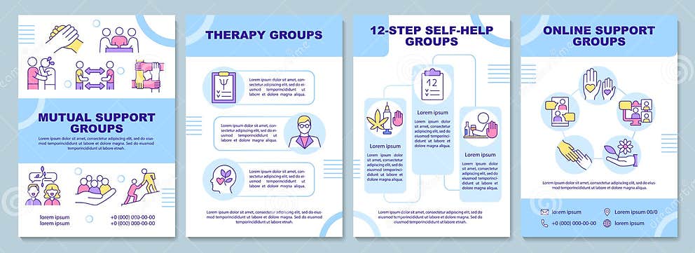 Support Groups Types Brochure Template Stock Vector - Illustration of ...