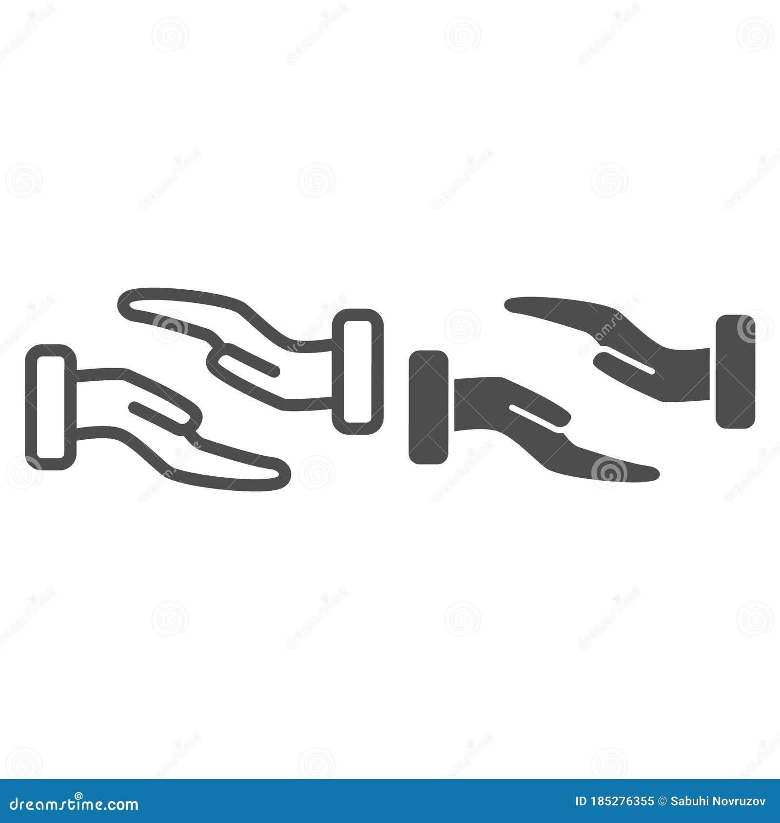 Support Hands Gesture Line and Solid Icon, Gestures Concept, Charity or ...