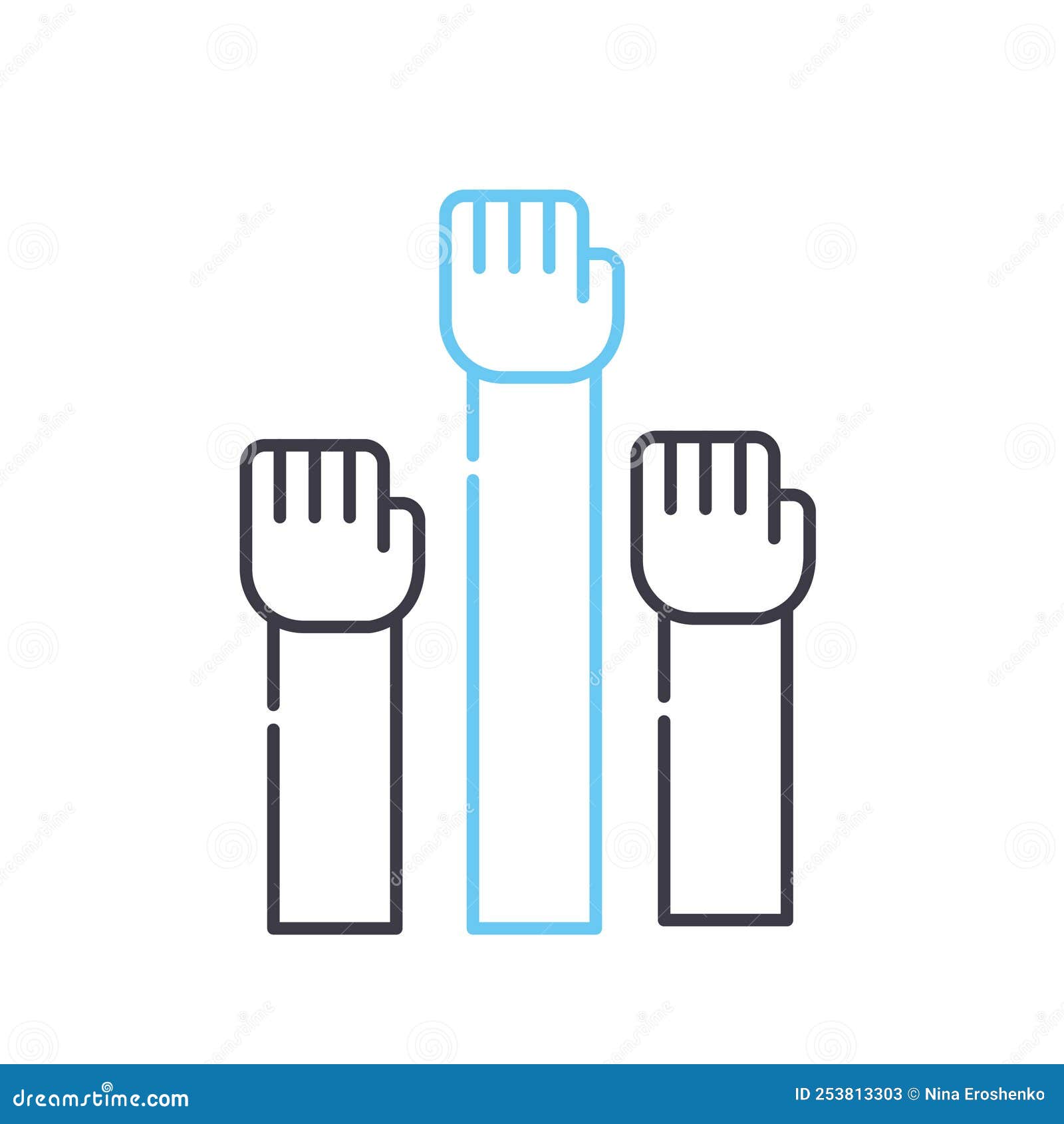 Support Hands Line Icon, Outline Symbol, Vector Illustration, Concept ...