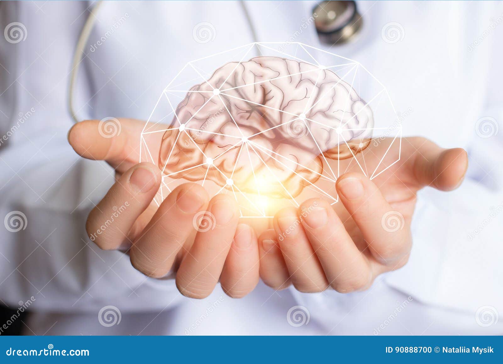 Support Healthy of the Brain of the Patient . Stock Photo - Image of ...