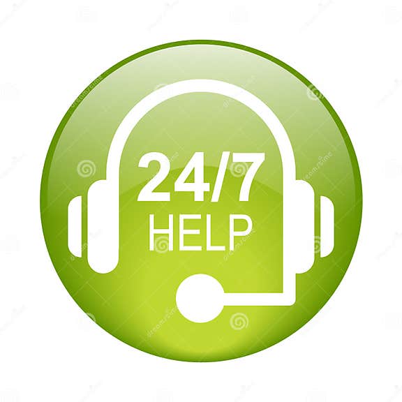 Support help 24 hrs icon stock illustration. Illustration of generated ...