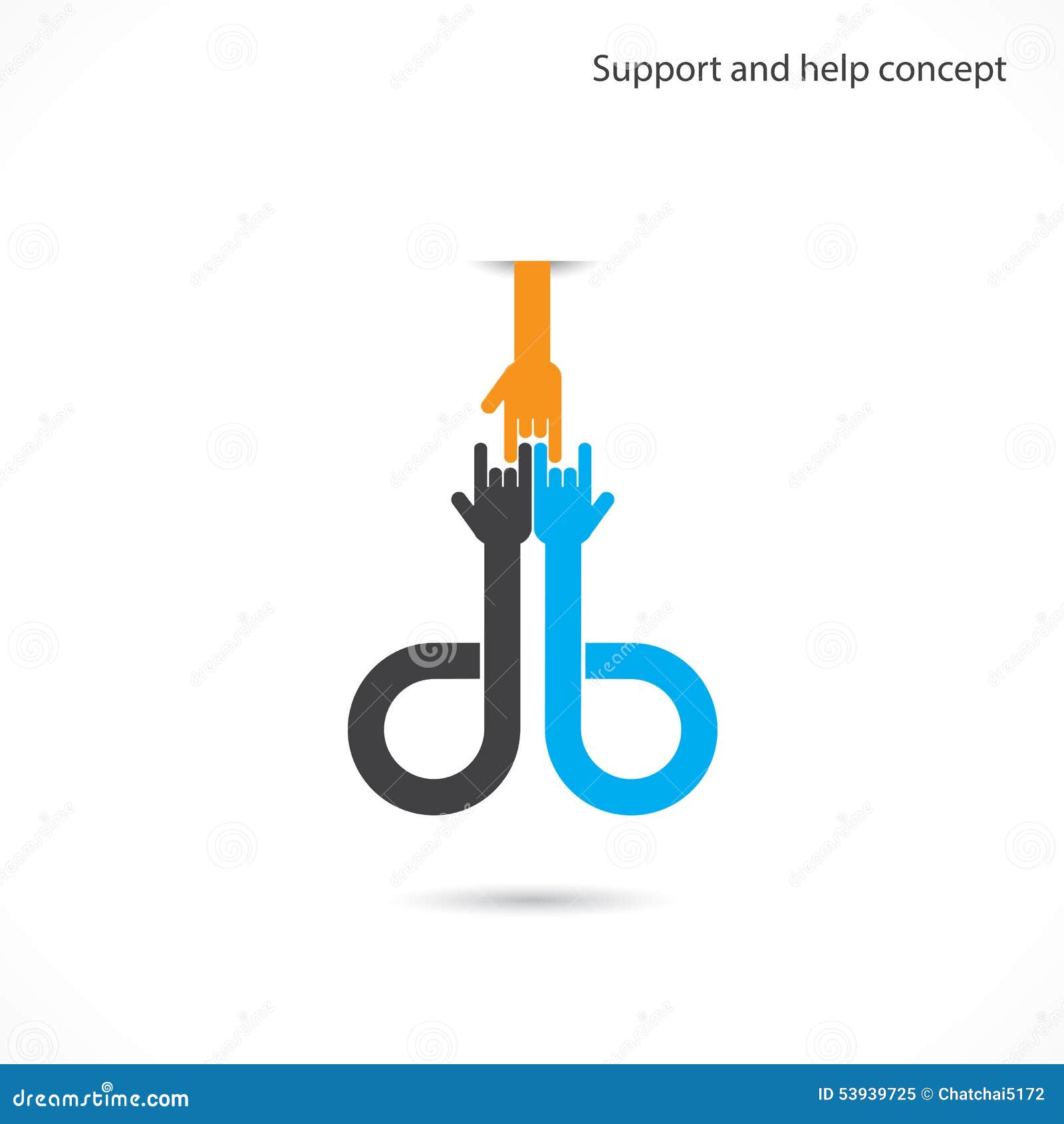 Support and Help Concept, Teamwork Hands Concept Stock Vector ...