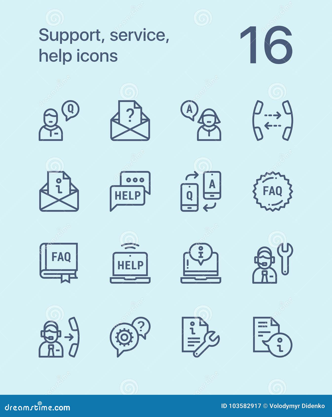 Outline Support, Service, Help Simple Line Icons for Web and Mobile ...