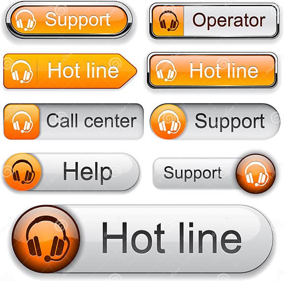 Support High-detailed Modern Buttons. Stock Vector - Illustration of ...