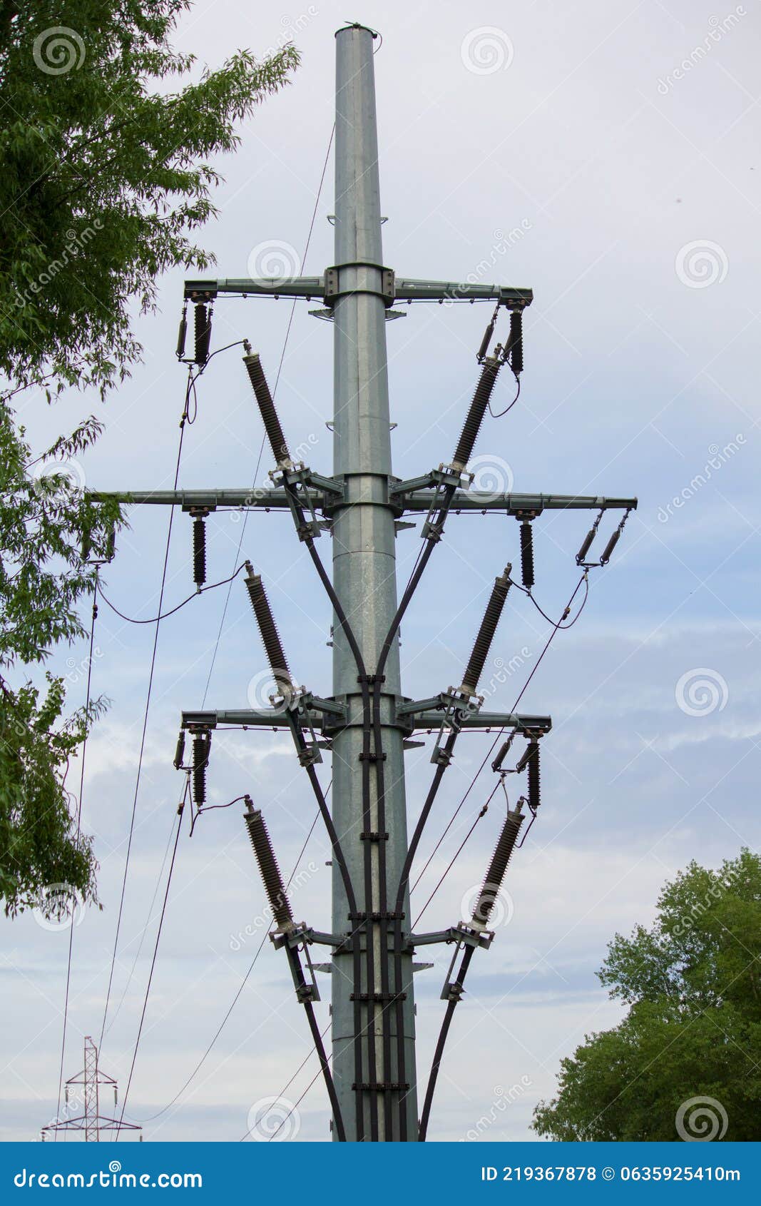 Support for High Voltage Transmission Line Stock Photo - Image of ...