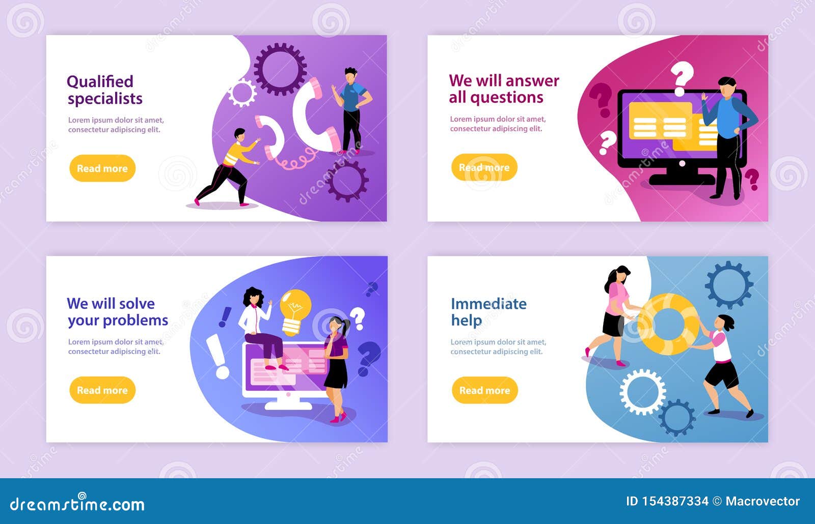 Support Horizontal Banners Set Stock Vector - Illustration of line ...