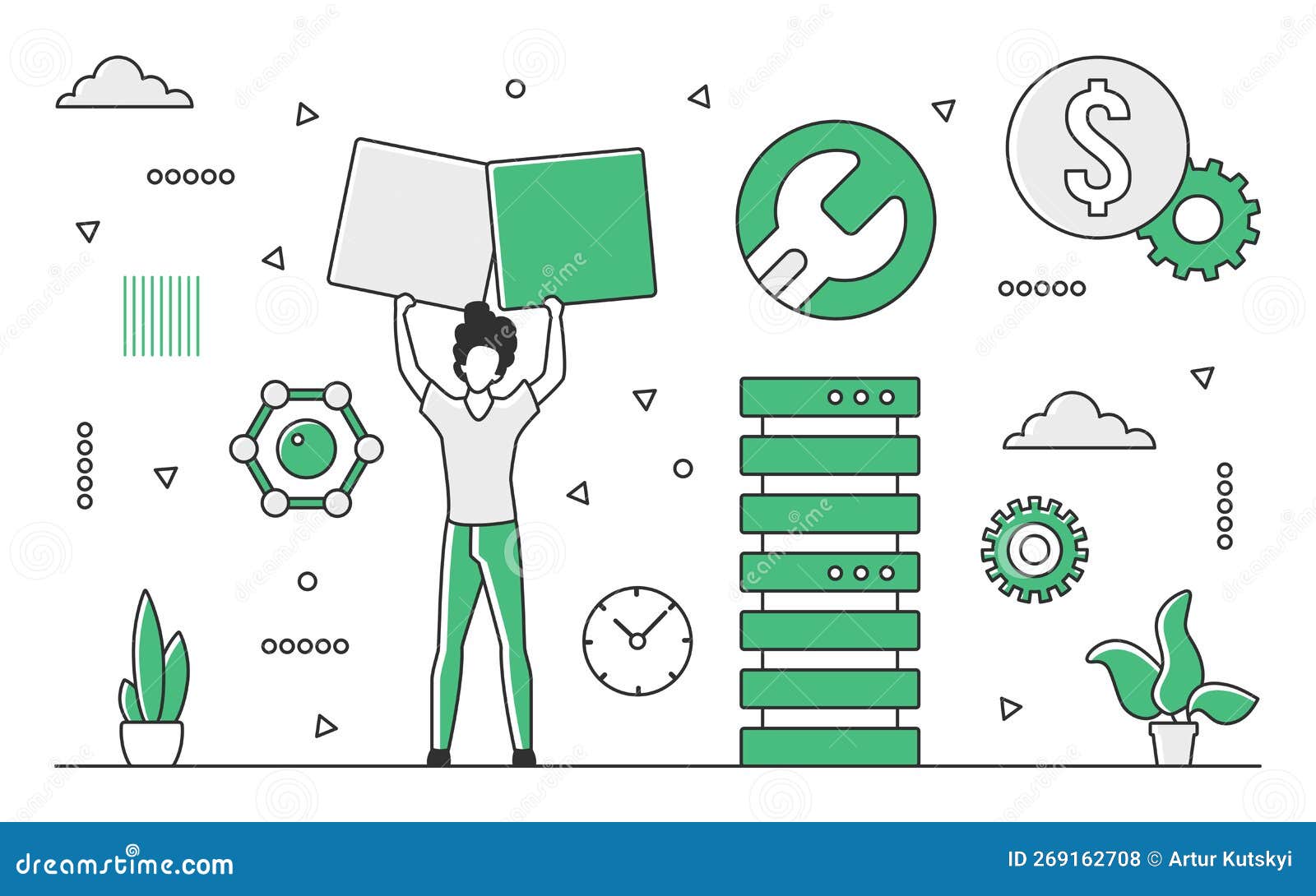 Support hosting server stock vector. Illustration of connection - 269162708