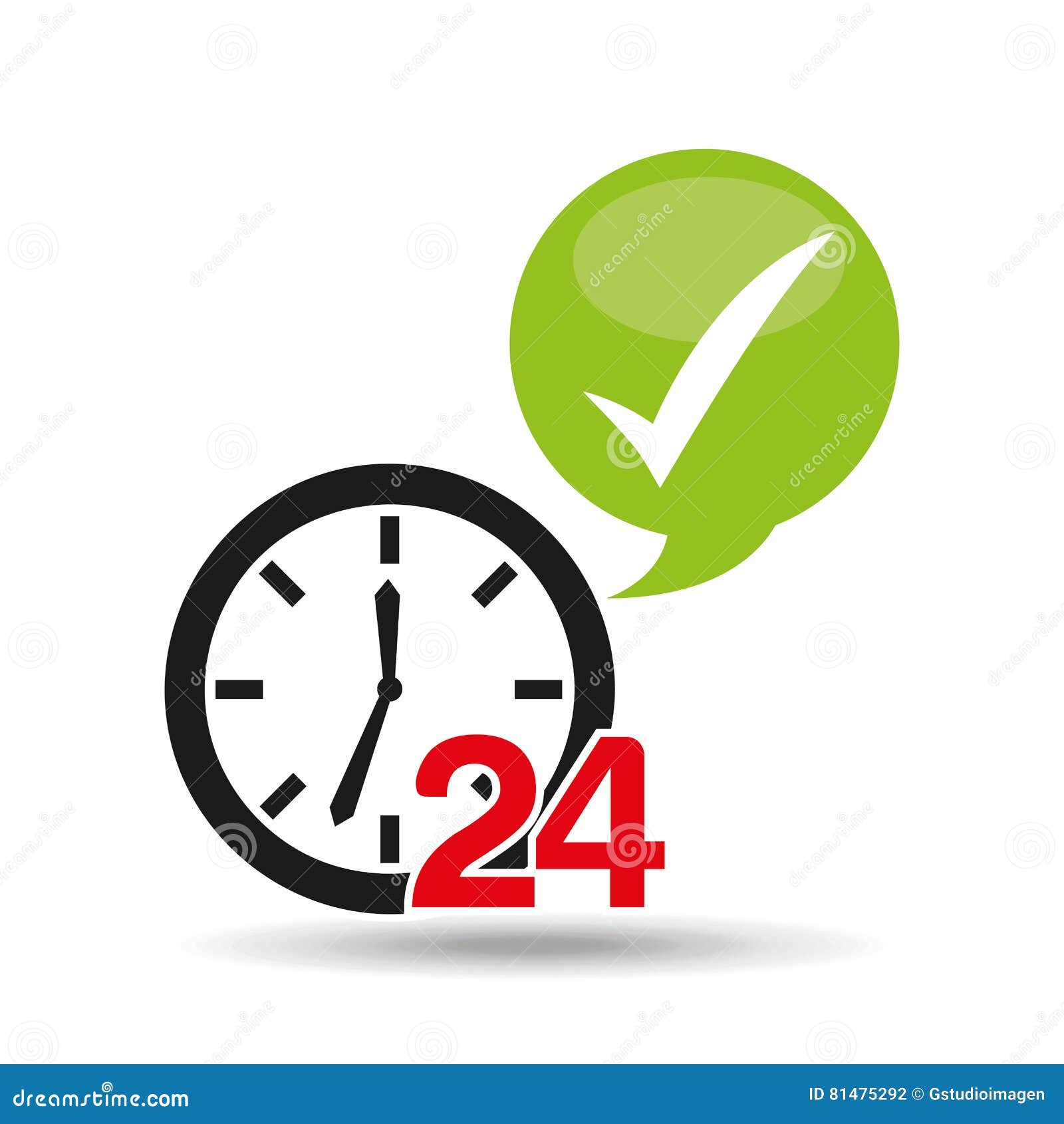 Support 24 hours check in stock vector. Illustration of arrow - 81475292