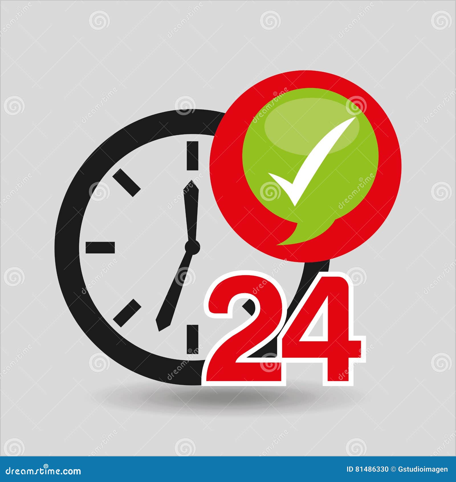 Support 24 hours check in stock vector. Illustration of icon - 81486330