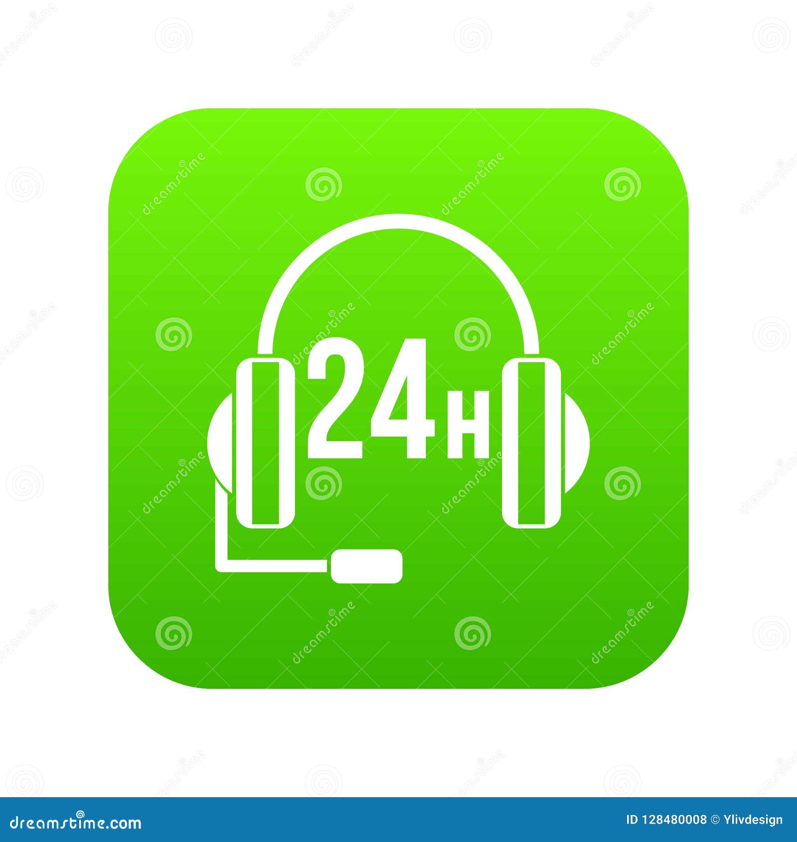 Support 24 Hours Icon Digital Green Stock Vector - Illustration of ...