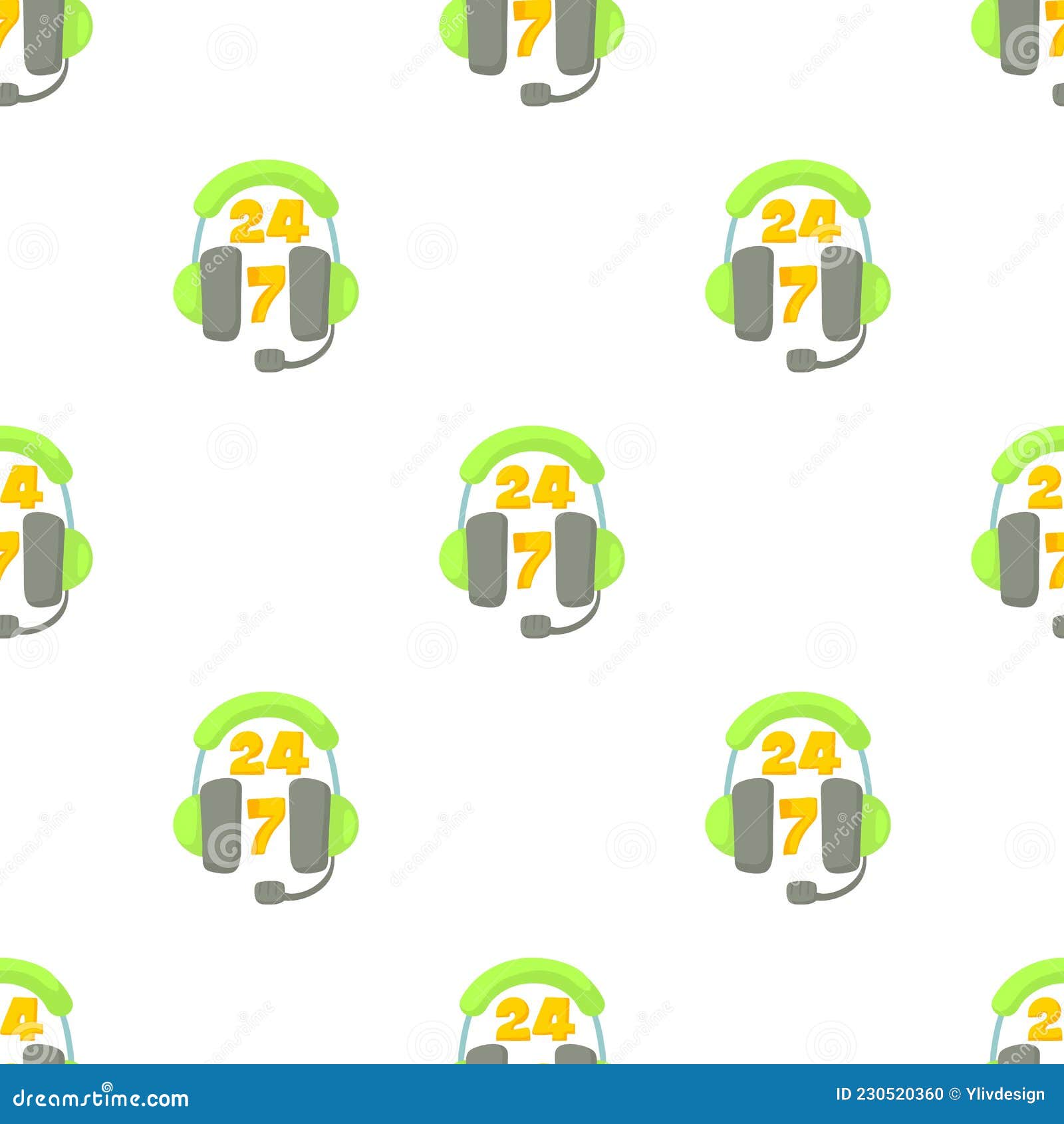 Support 24 Hours Pattern Seamless Vector Stock Vector - Illustration of ...