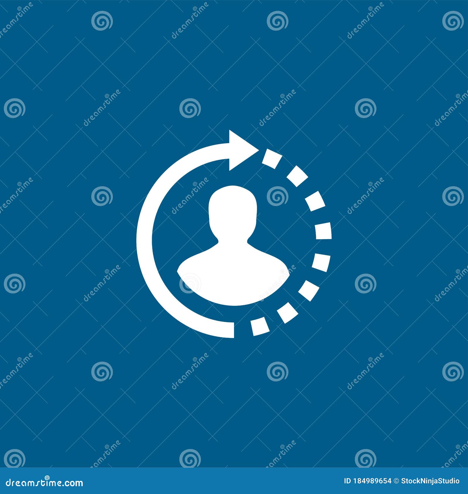 Support Icon on Blue Background. Blue Flat Style Vector Illustration ...
