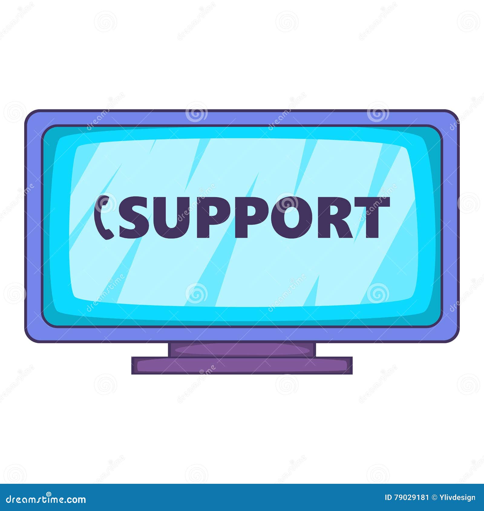 Support Icon, Cartoon Style Stock Vector - Illustration of blue ...