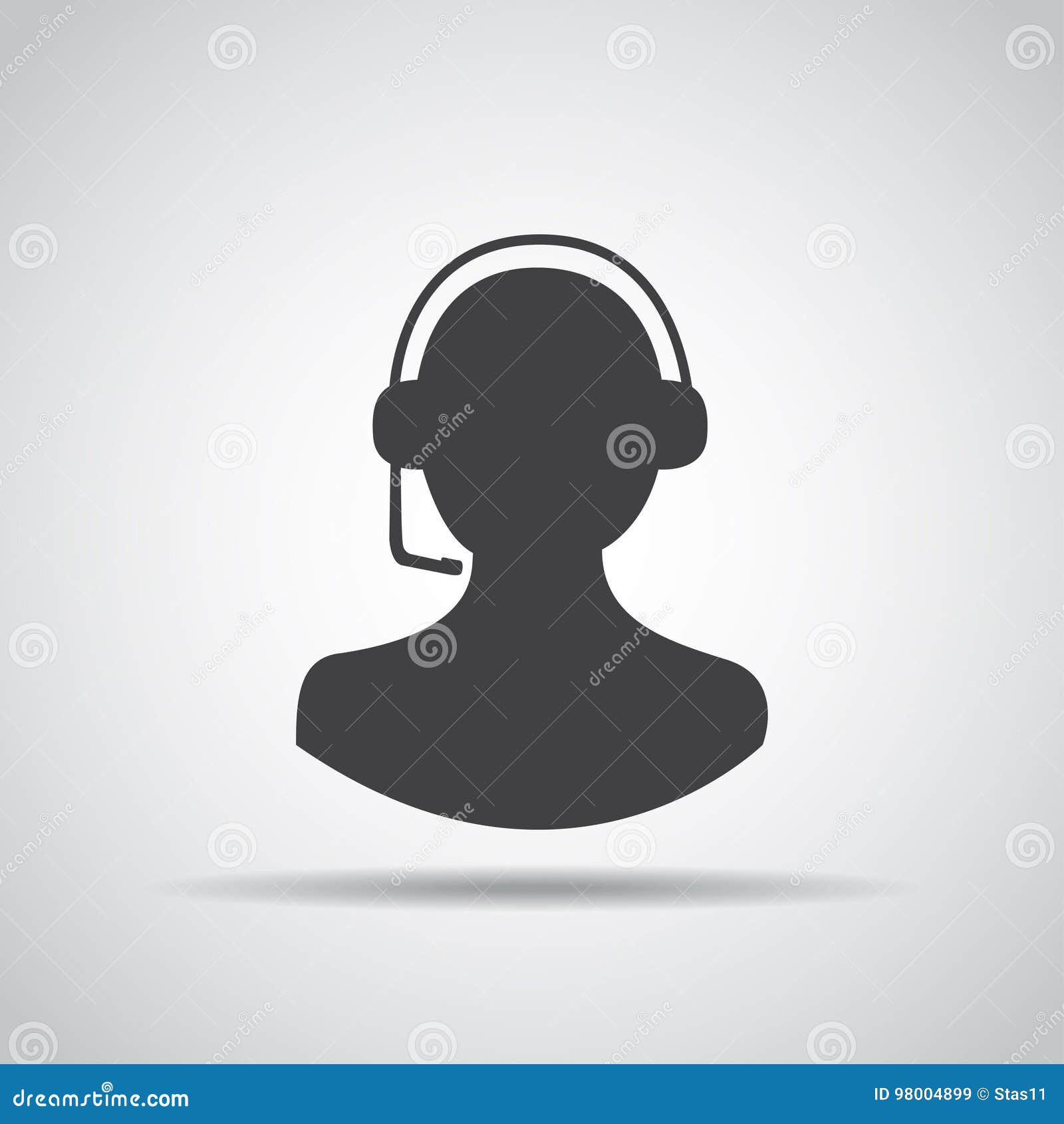 Support Icon with Shadow on a Gray Background. Vector Illustration ...