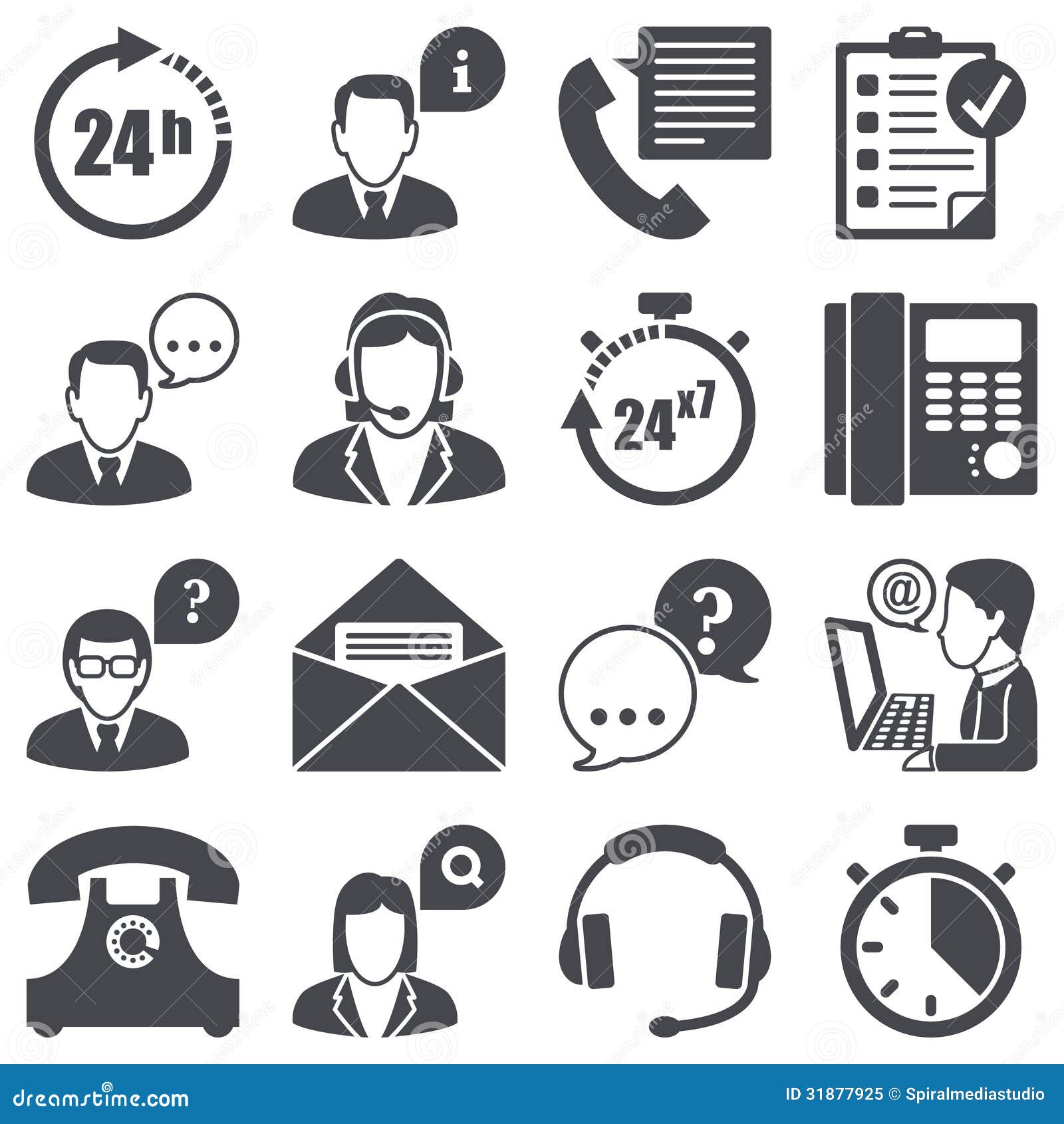 Support icons stock vector. Illustration of call, hours - 31877925