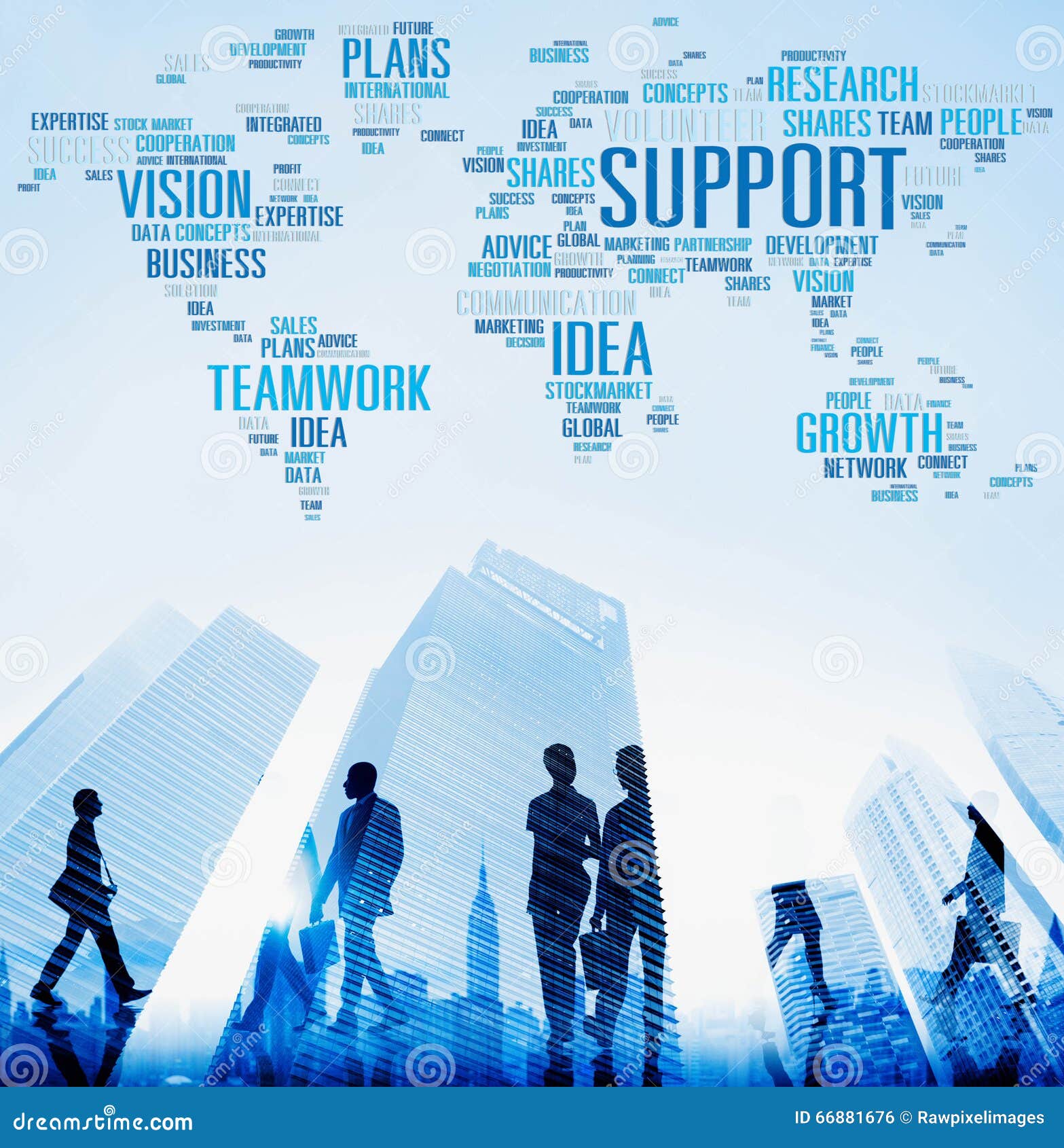 Support Idea Plans Vision Buiness Growth Global Concept Stock Photo ...