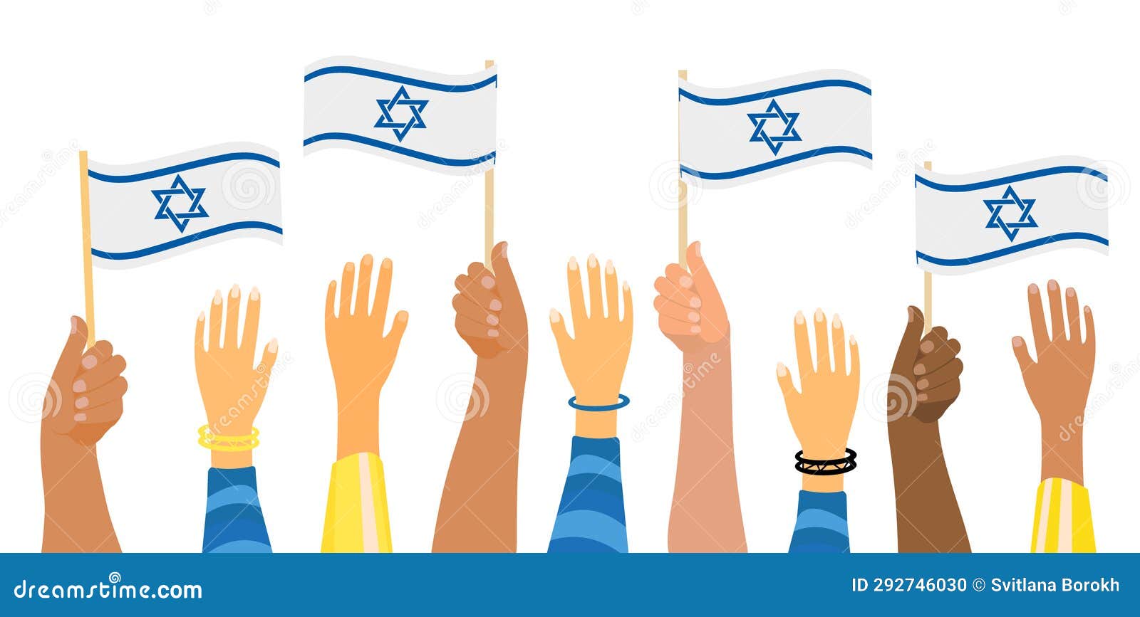 Support Israel State and I Stand with Israel. Hand Holding Israel Flags ...