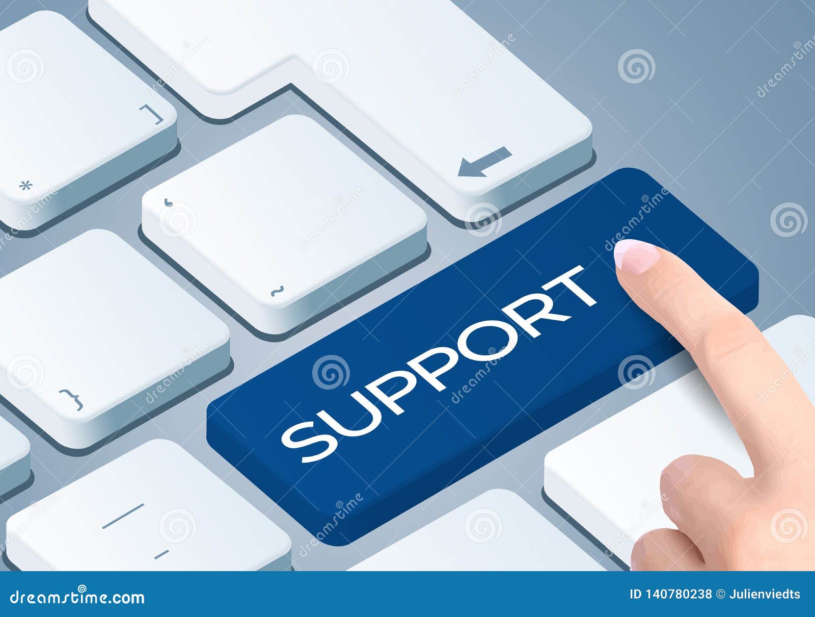 Support Keyboard Key. Finger Push the Button Stock Illustration ...