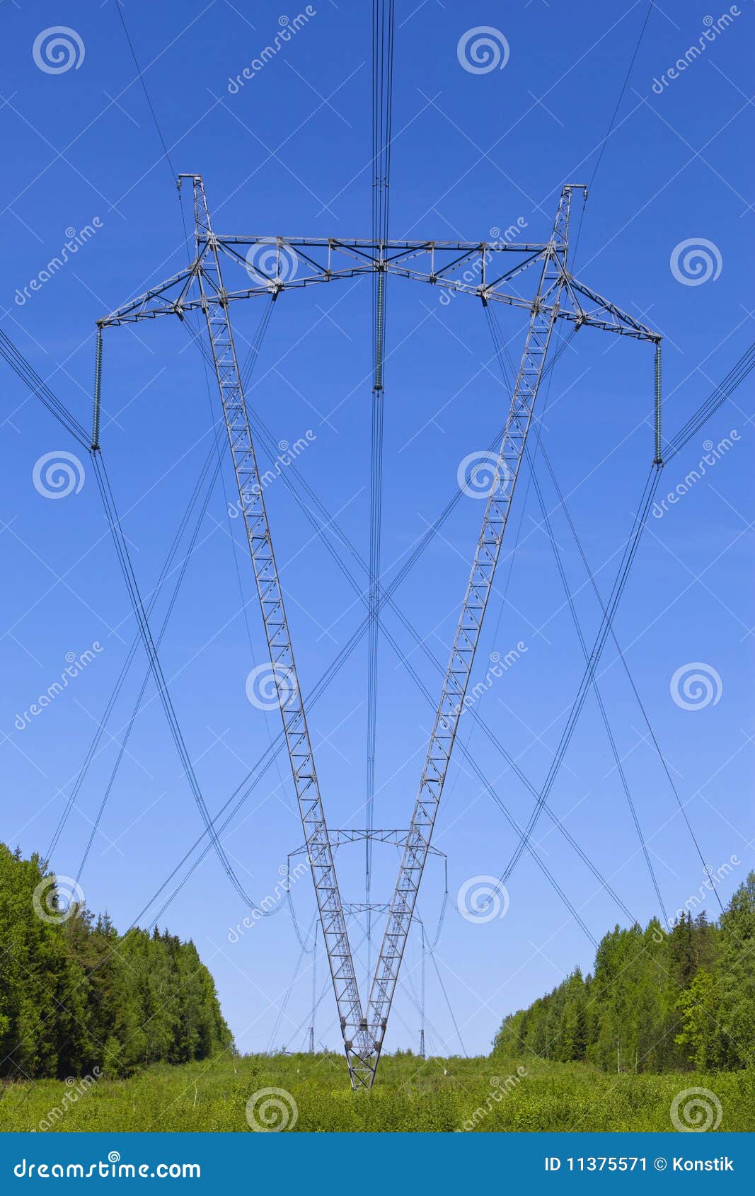 Support of Line of Electricity Transmissions Stock Image - Image of ...