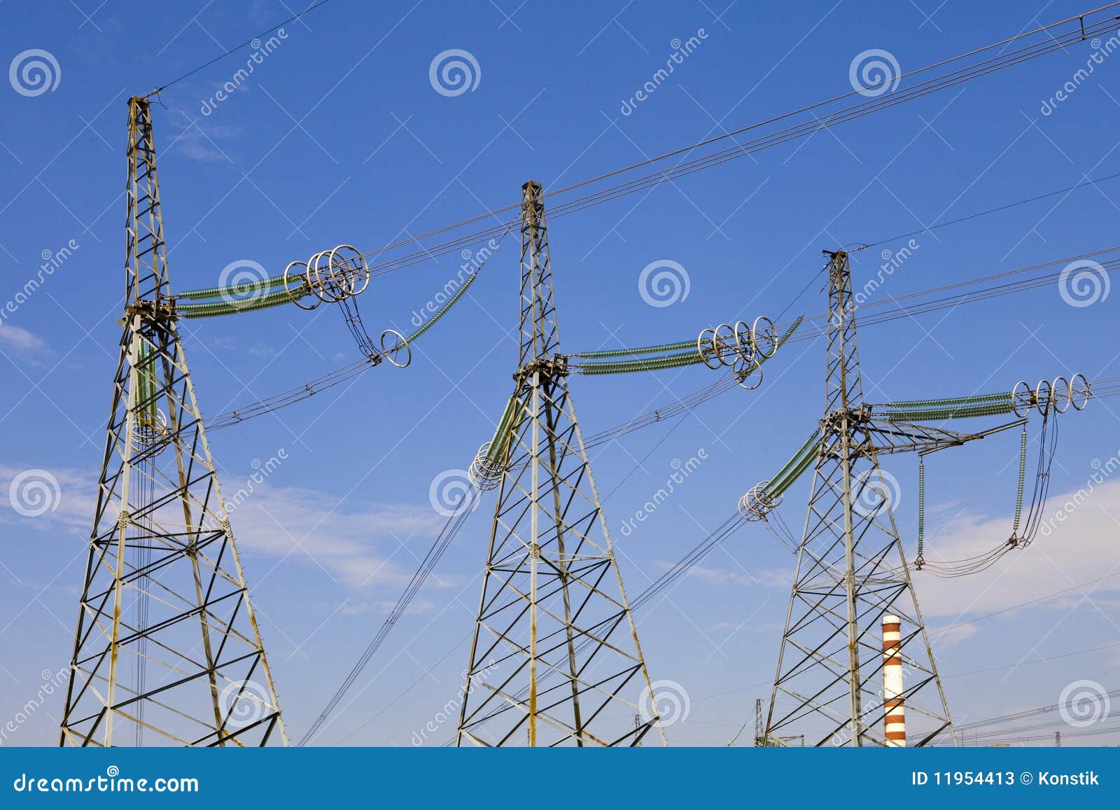 Support of Line of Electricity Transmissions with Stock Image - Image ...