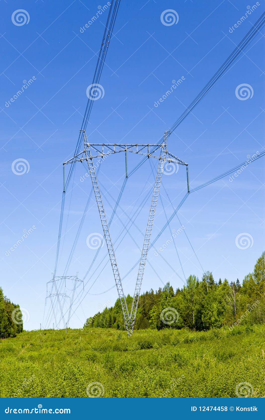 Support of Line of Electricity Transmissions Stock Photo - Image of ...