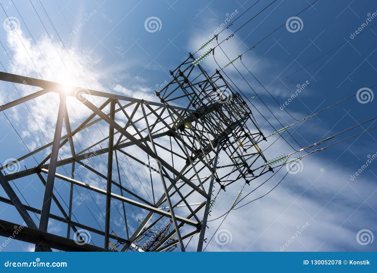 Support of Line of Electricity Transmissions Stock Photo - Image of ...