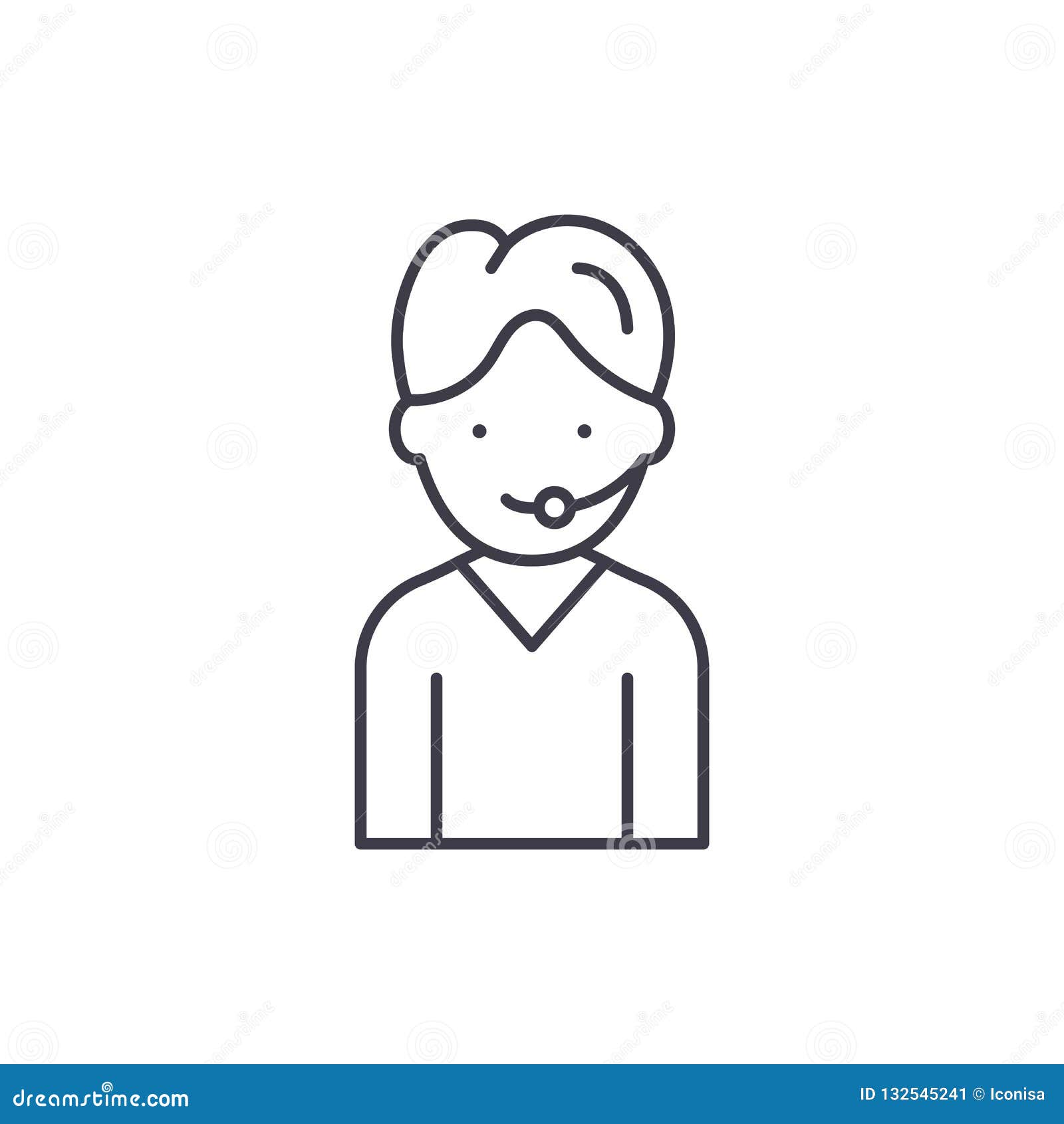 Support Line Icon Concept. Support Vector Linear Illustration, Symbol ...