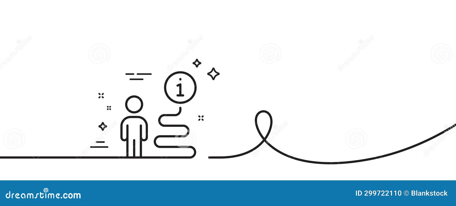 Support Line Icon. Help Information Sign. Continuous Line with Curl. Vector Stock Illustration ...