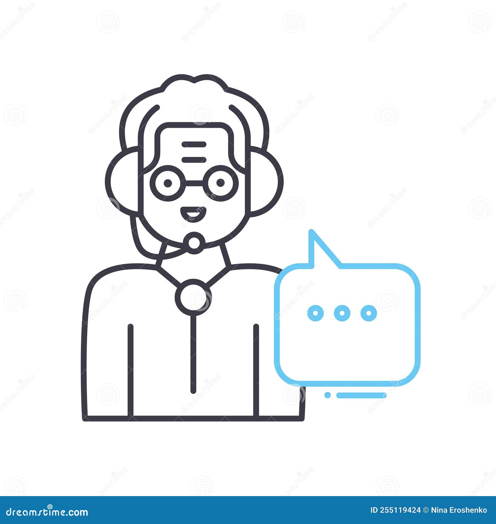 Support Line Icon, Outline Symbol, Vector Illustration, Concept Sign ...