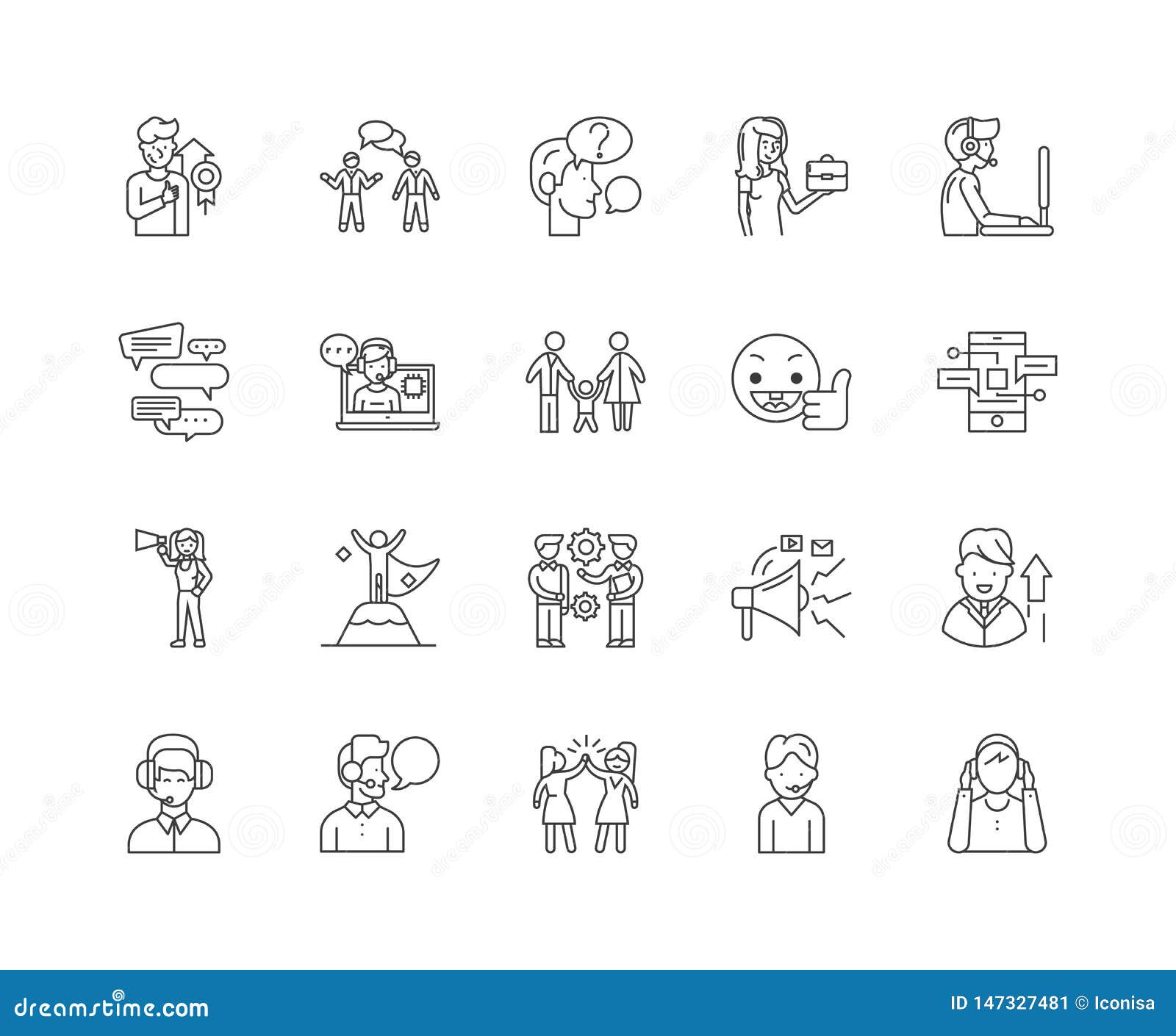 It Support Line Icons, Signs, Vector Set, Outline Illustration Concept ...