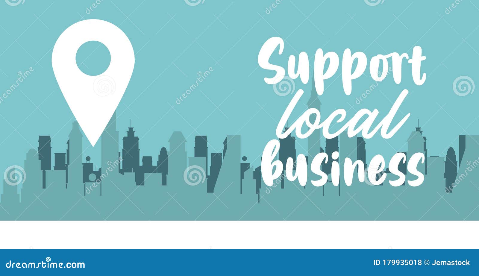 Support Local Business Poster with Pin Location Stock Vector ...