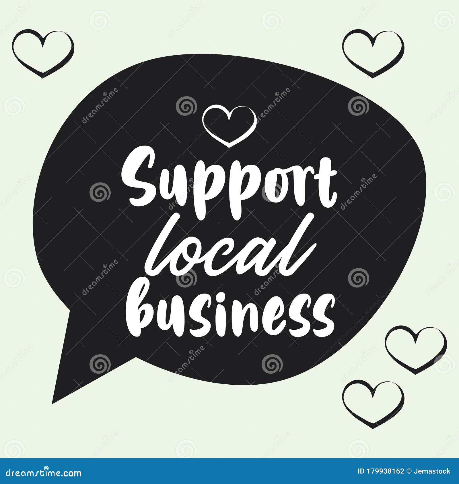 Support Local Business Poster with Speech Bubble Stock Vector ...