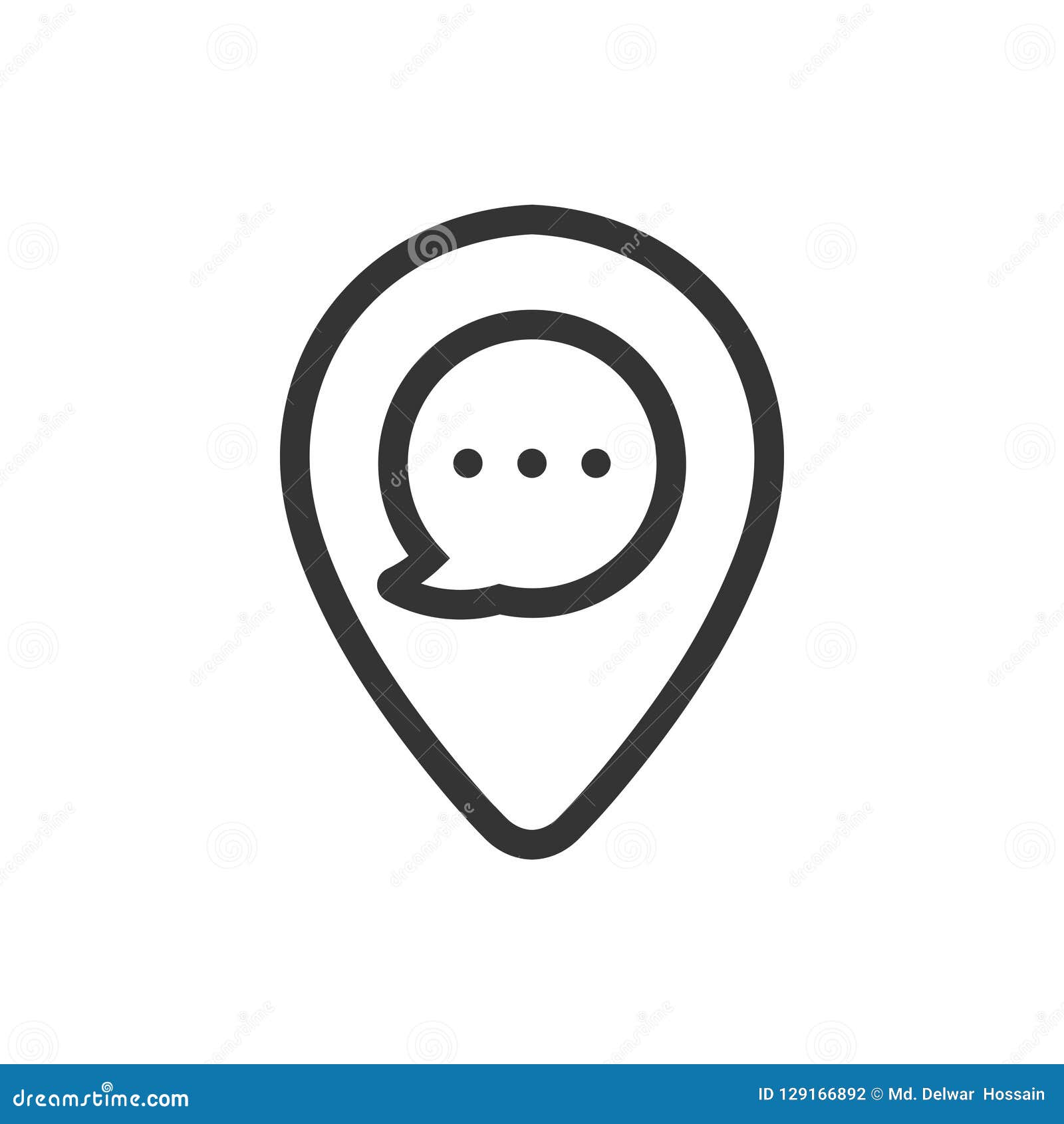 Support Location Icon stock vector. Illustration of comment - 129166892