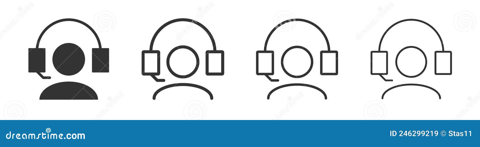 Support Man Icons Collection in Two Different Styles and Different ...