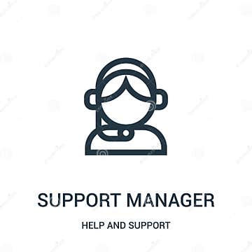 Support Manager Icon Vector from Help and Support Collection. Thin Line ...