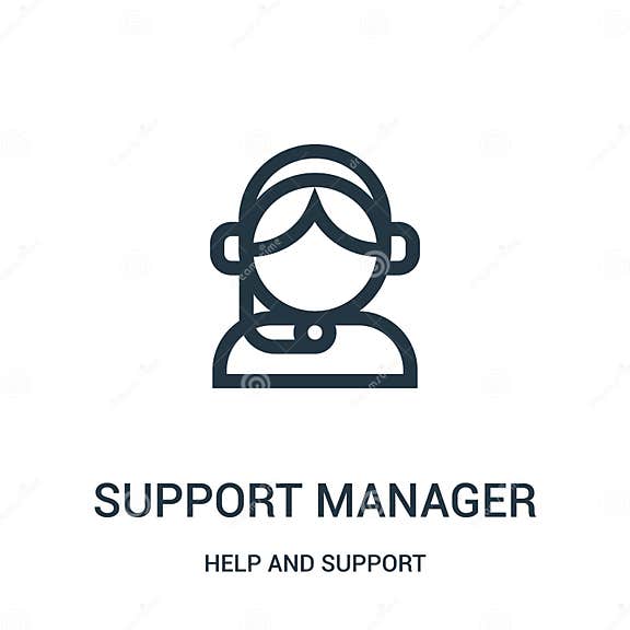 Support Manager Icon Vector from Help and Support Collection. Thin Line ...