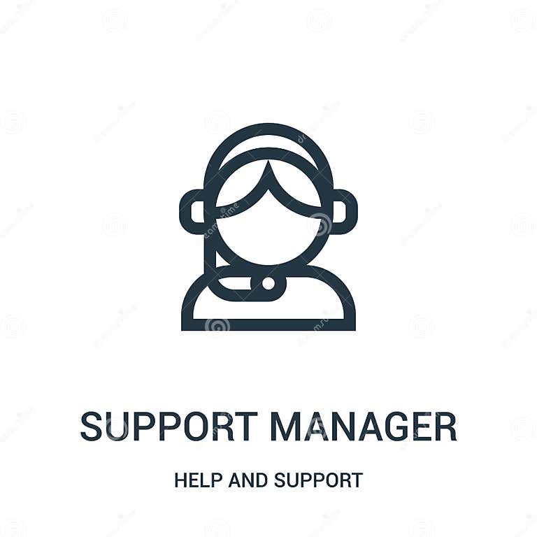 Support Manager Icon Vector from Help and Support Collection. Thin Line ...