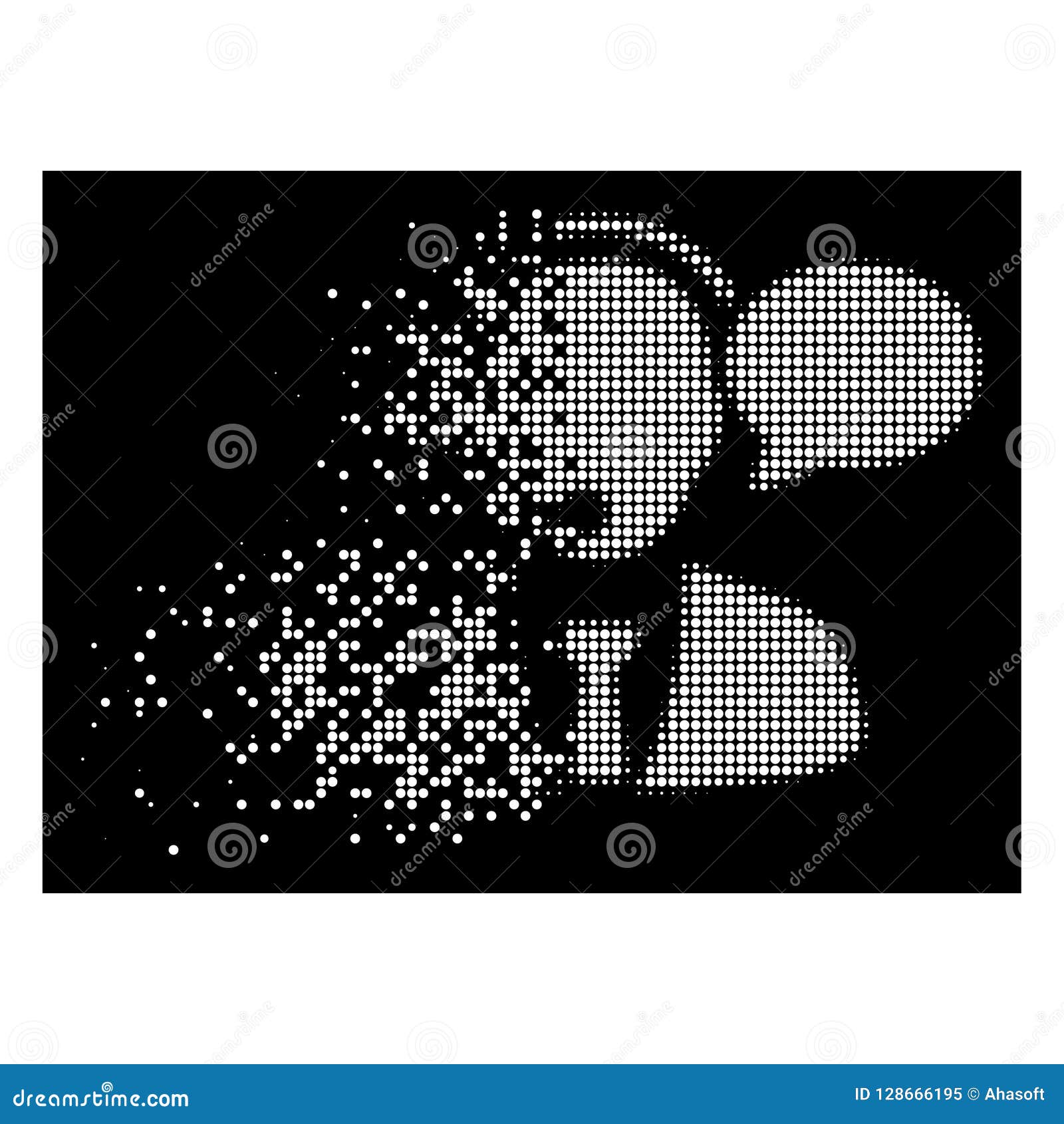 Bright Fractured Pixelated Halftone Support Manager Message Icon Stock ...