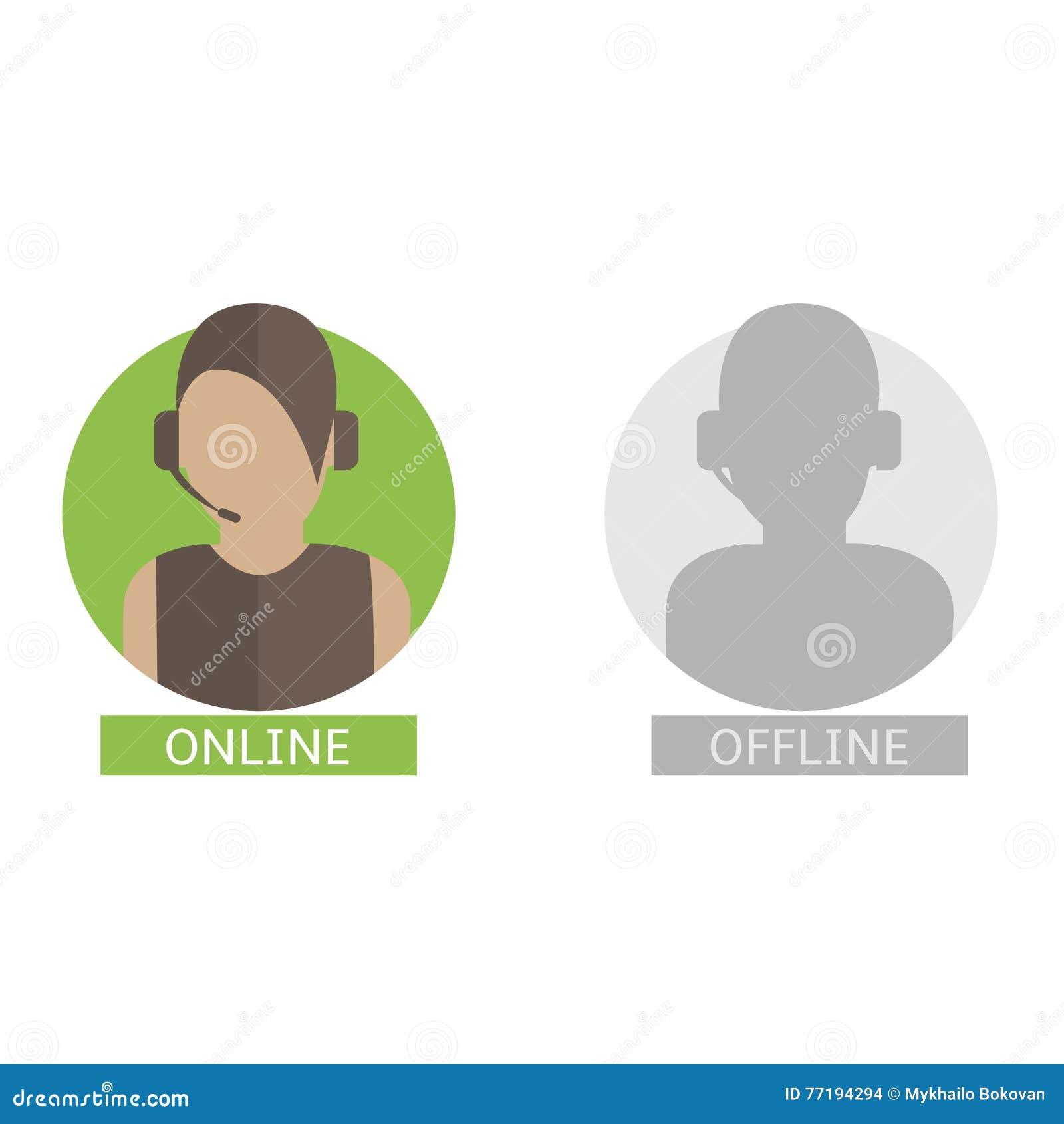 Support operator icons stock vector. Illustration of customer - 77194294