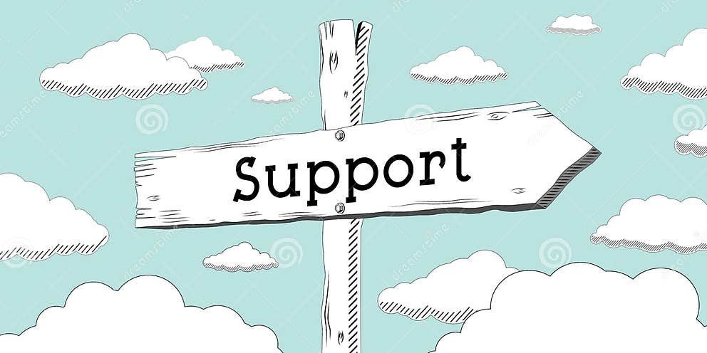 Support - Outline Signpost with One Arrow Stock Illustration ...