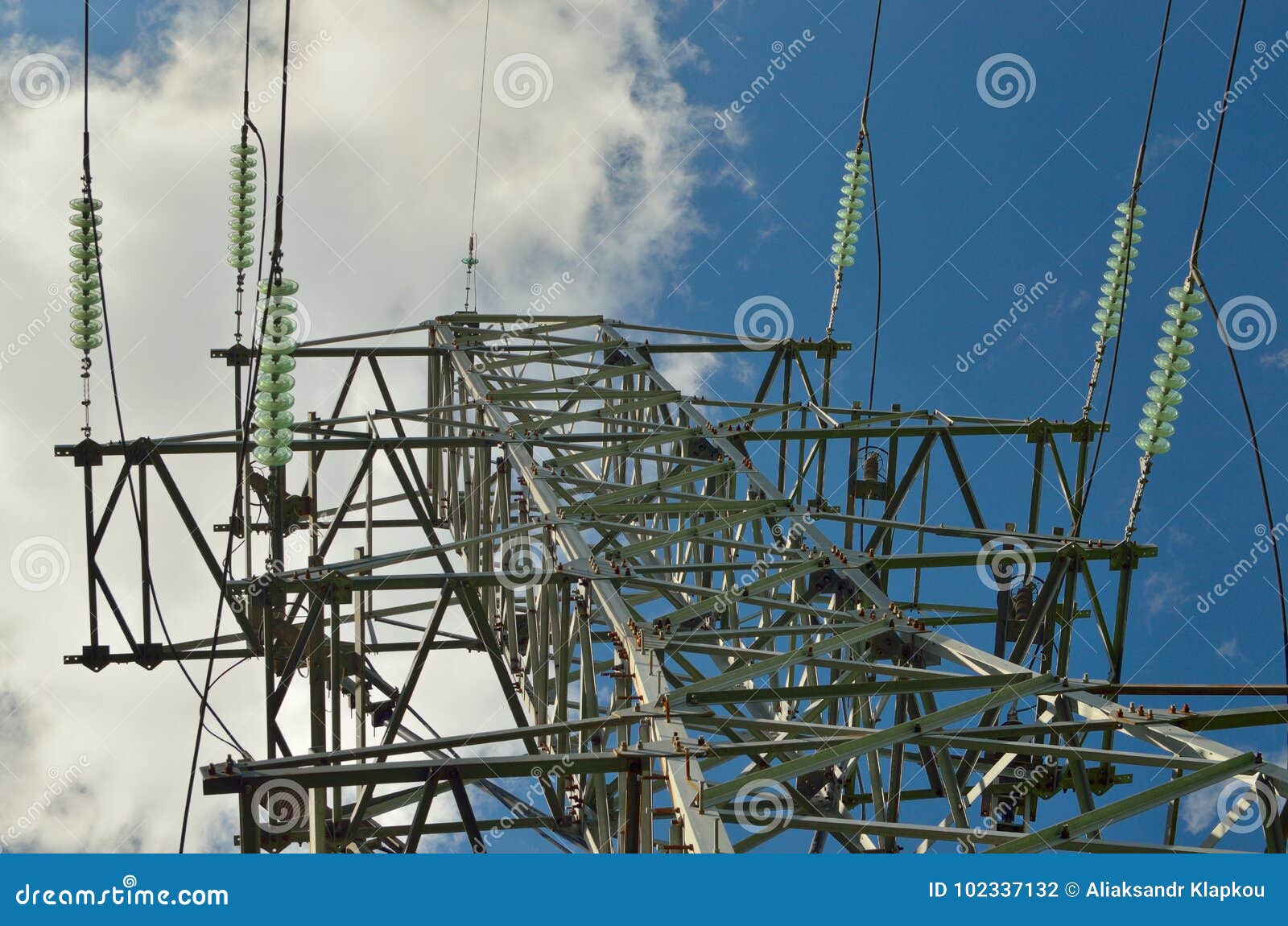 Support Overhead Transmission Lines Stock Photo - Image of volt ...