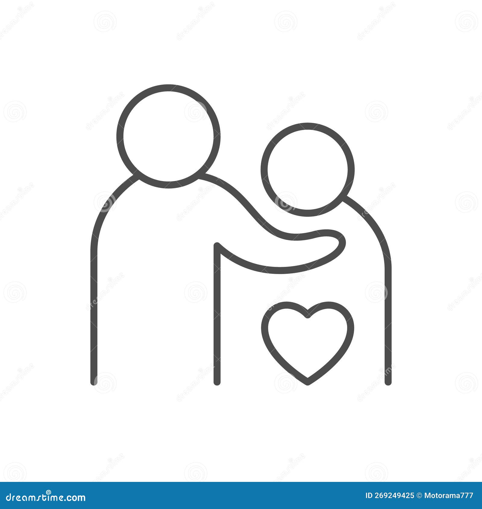 Support of Person Line Icon Stock Vector - Illustration of love, care ...