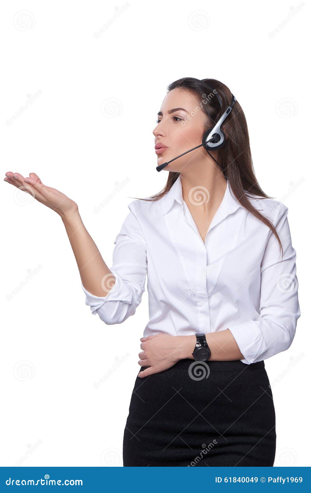 Support Phone Operator in Headset Stock Image - Image of consultation ...