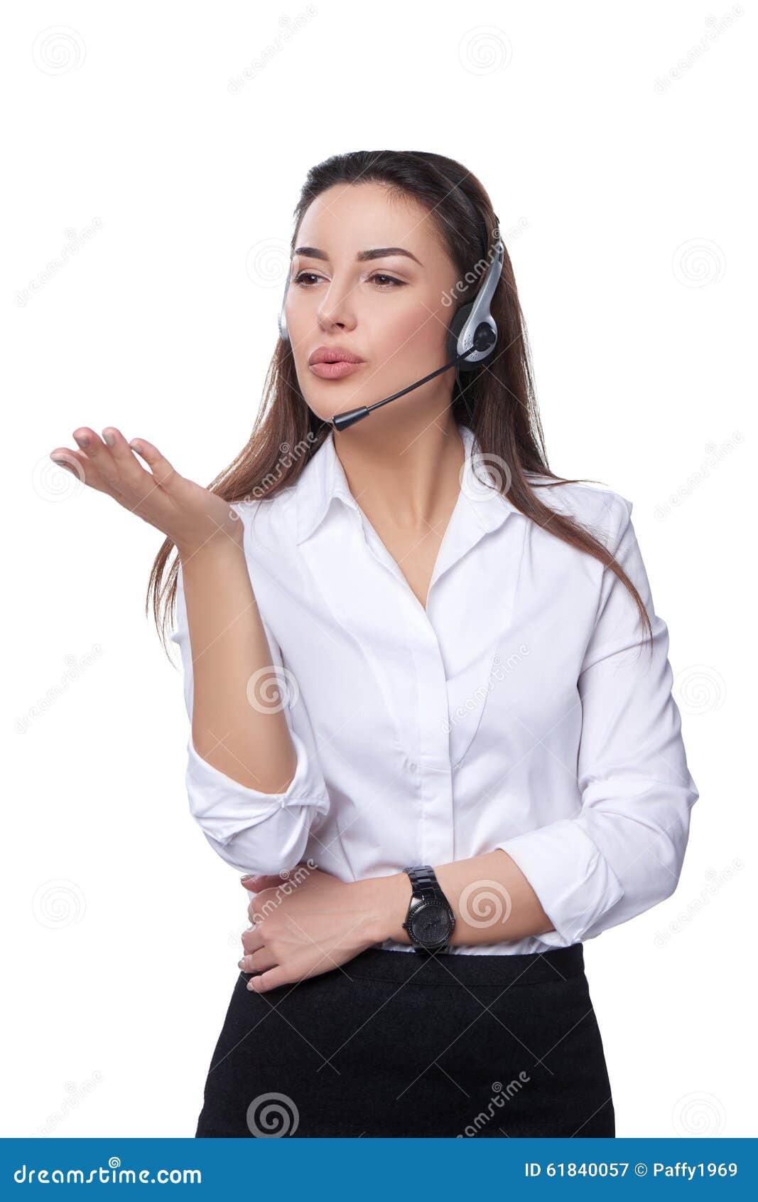 Support Phone Operator in Headset Stock Image - Image of hand, headset ...