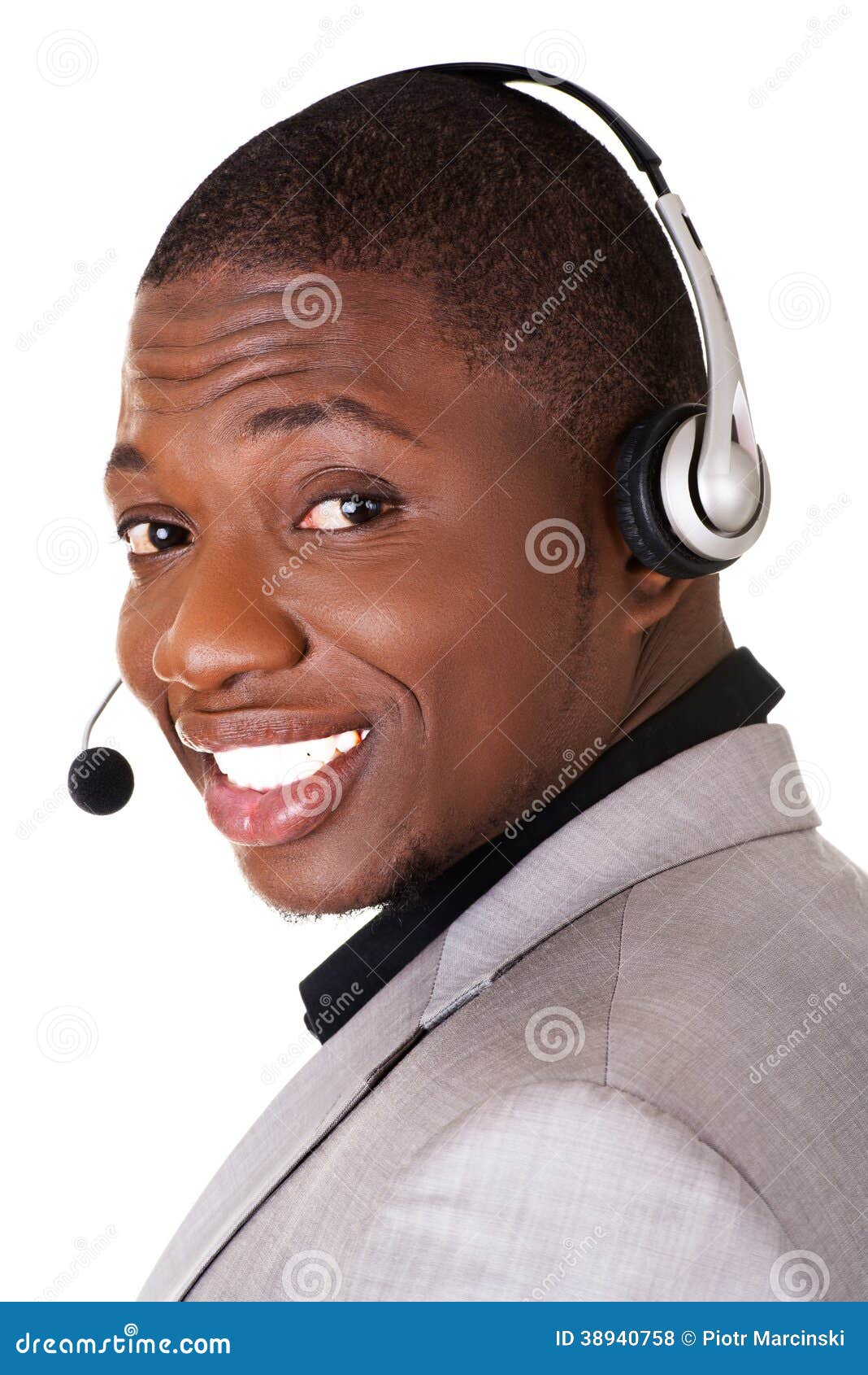 Support Phone Operator in Headset Stock Photo - Image of handsome ...