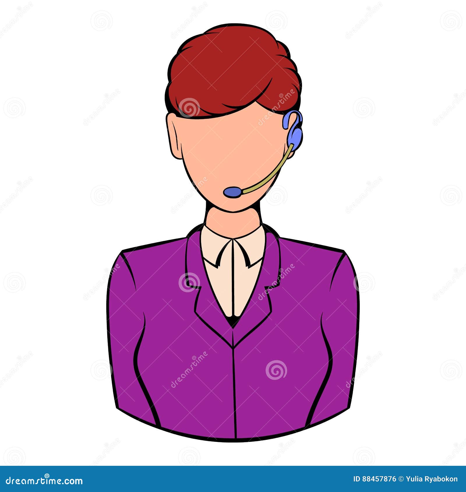 Support Phone Operator in Headset Icon Cartoon Stock Vector ...